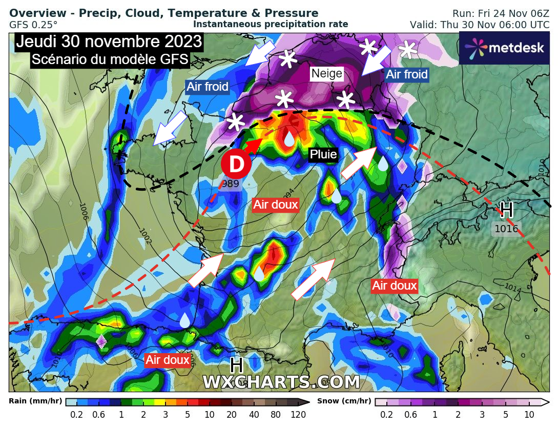 Actualités météo: Neige : premiers flocons de la saison en plaine ? 24/11/2023